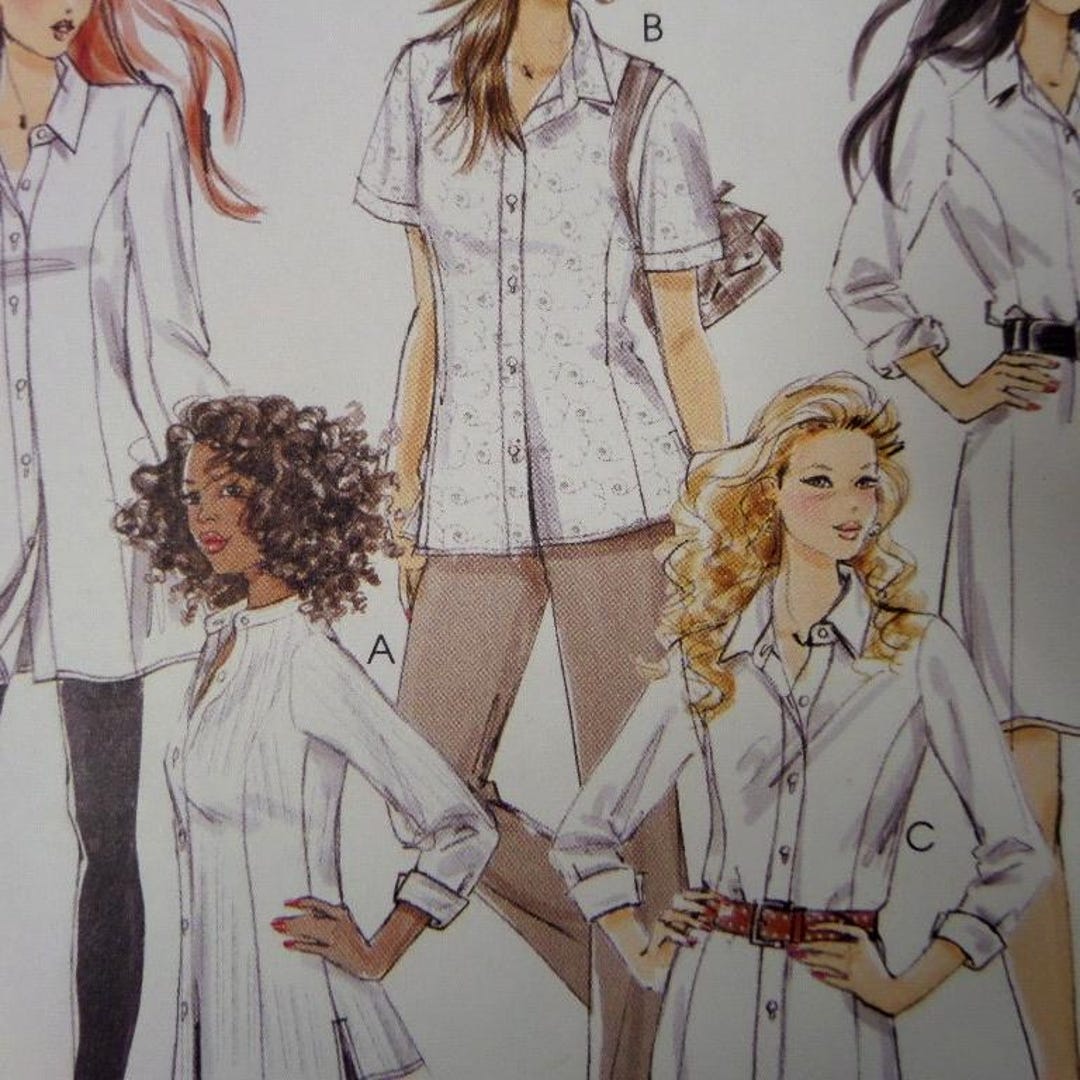 PRINCESS SEAM BLOUSE Pattern • Mccalls 6124 • Womens 18W-24W • Button ...