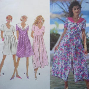 RAISED WAIST JUMPSUIT Pattern • Simplicity 8422 • Miss P-M • Collared ...