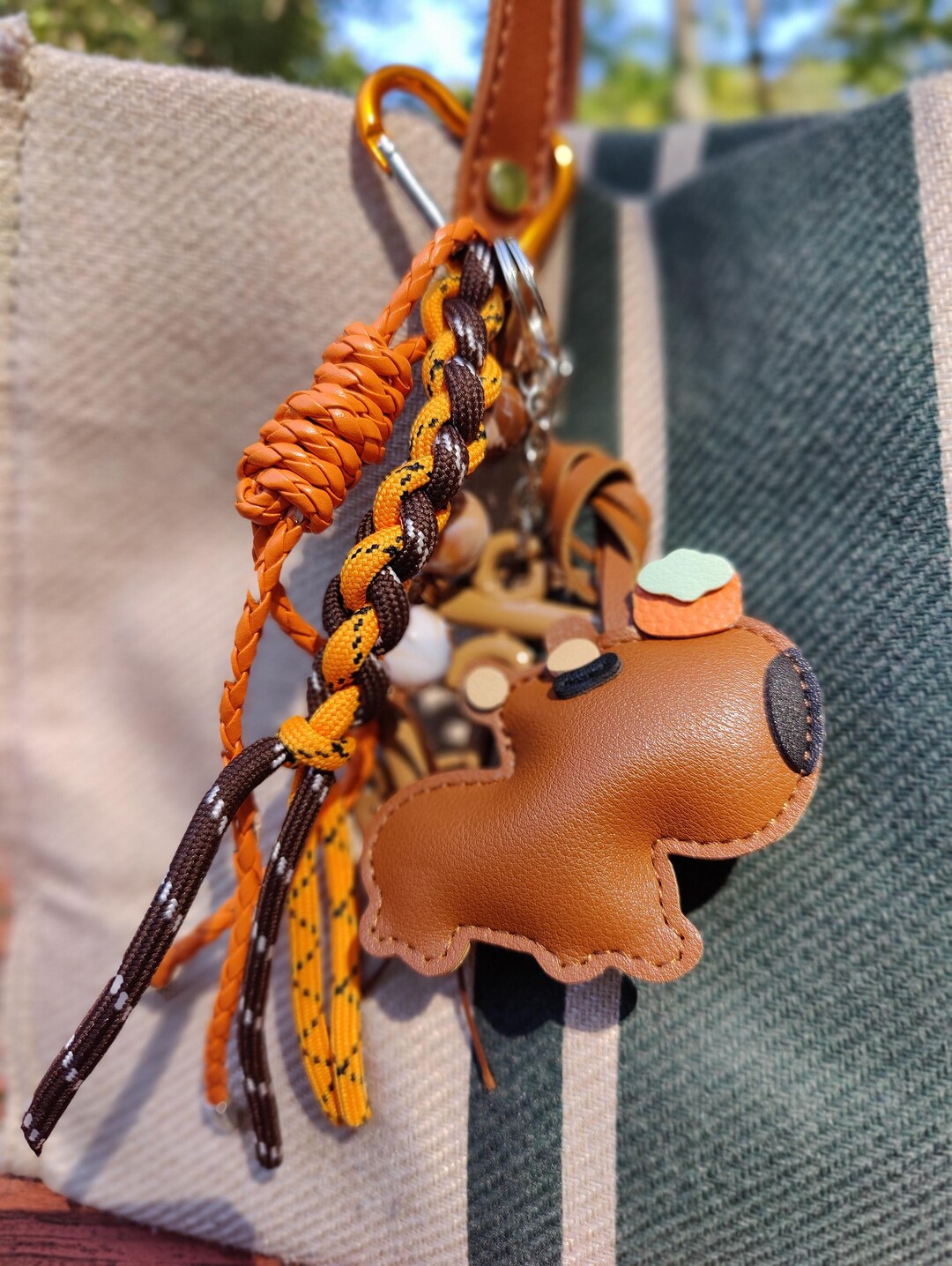Capybara Keychain Set | Brown Bag Charms, Phone Chain - Etsy