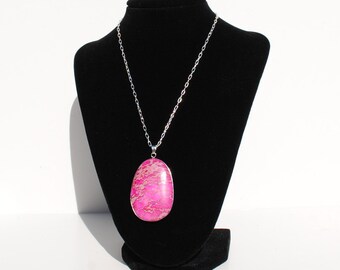 Handmade Pink Howlite Pendant Necklace With Pink Howlite - Etsy