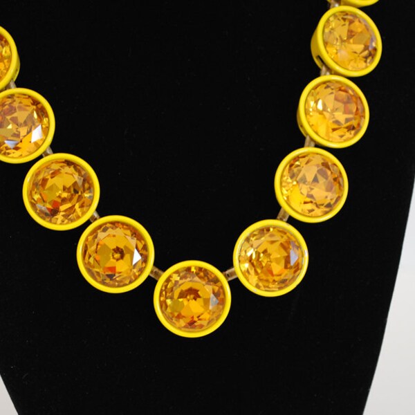 Rhinestone Necklace - Etsy