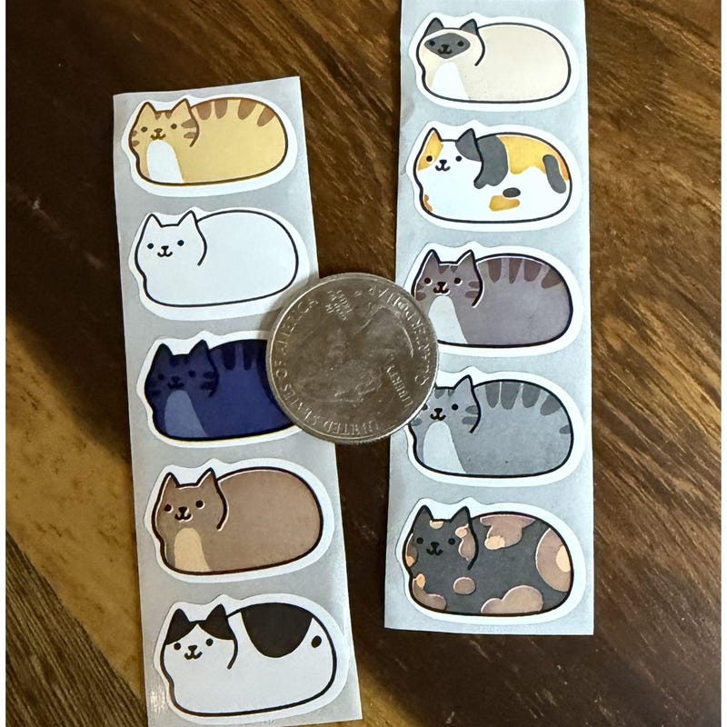 Loafing Cat Stickers - Etsy