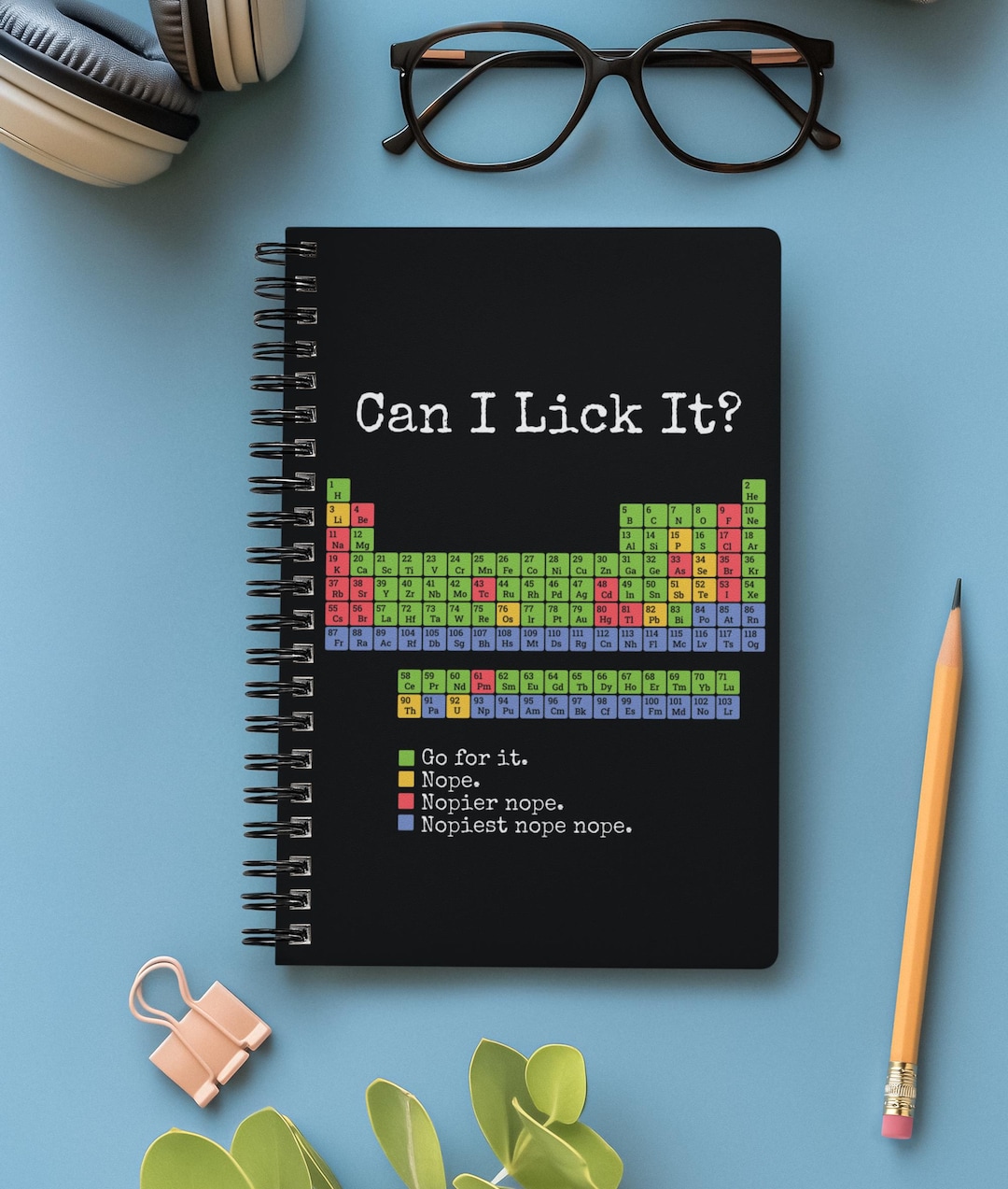 Can I Lick It? Periodic Table Notebook Spiral Bound Science Lined ...