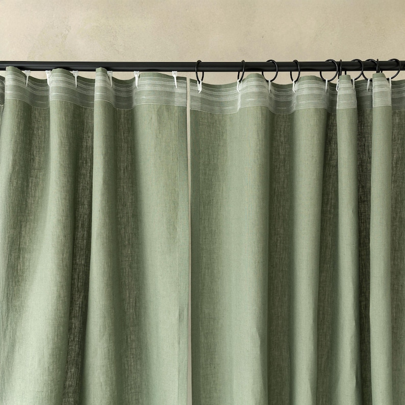 Window Curtains With Stripes, Striped Curtain Panels, Color Block Linen ...