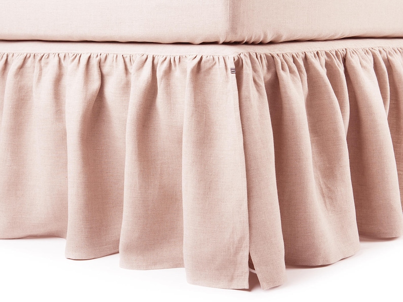 Linen Dust Ruffle Twin 16 Colors Dusty Rose Linen Bed Skirt Etsy