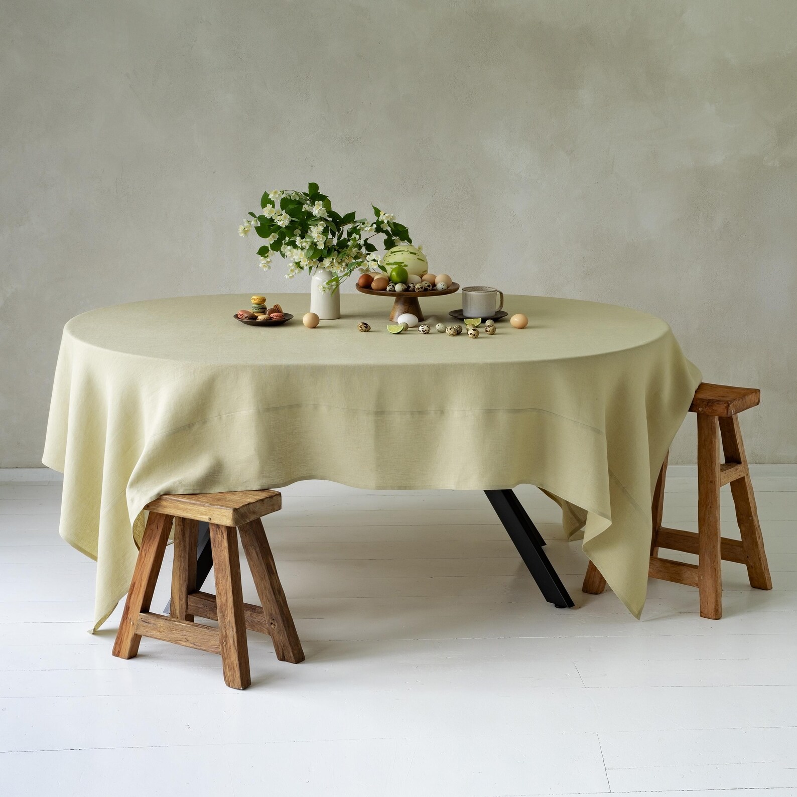Large Linen Tablecloth Natural Custom Table Linens, Lovely Home Idea ...