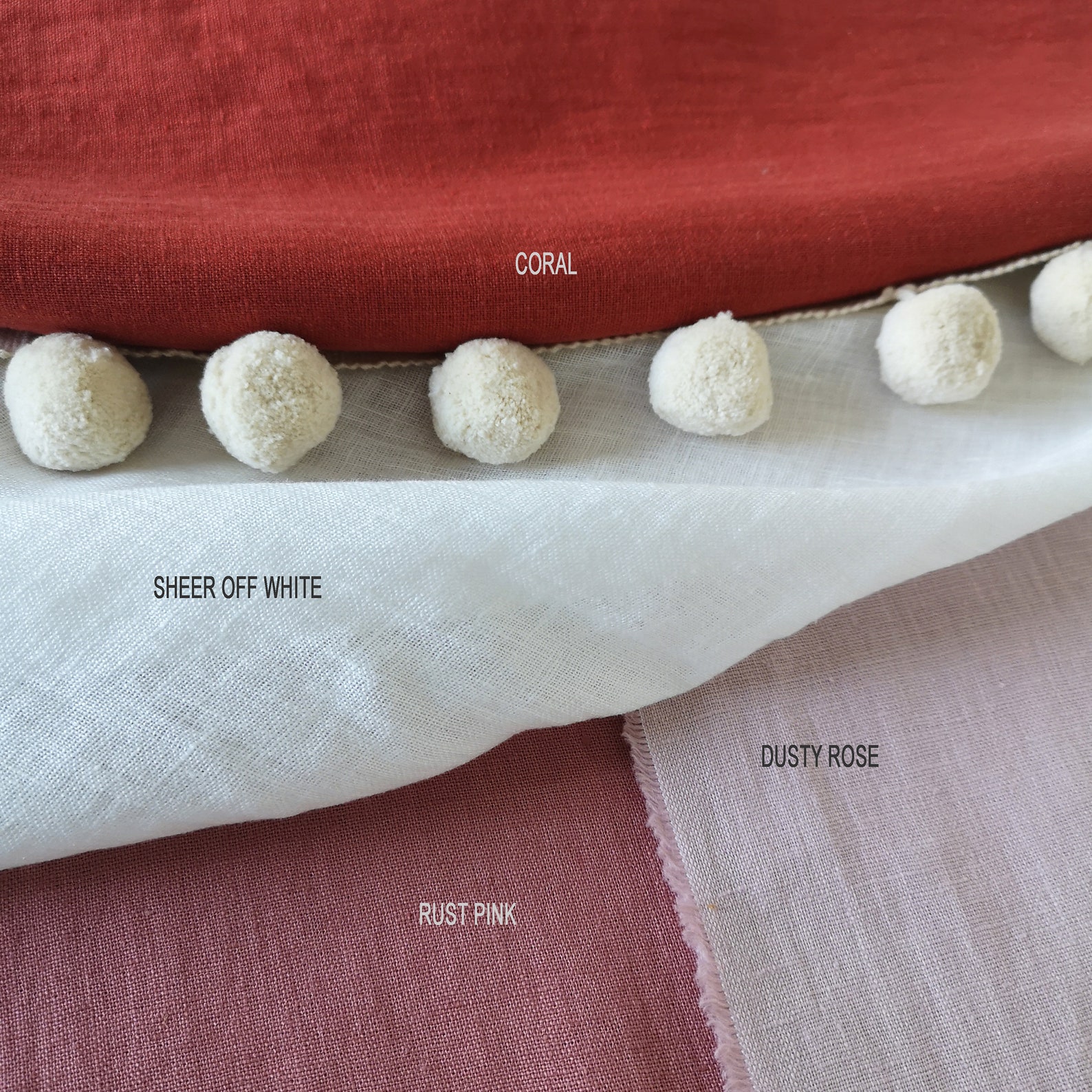 Coral Linen Fabric by the Yard Linen Fabric Fabric for - Etsy