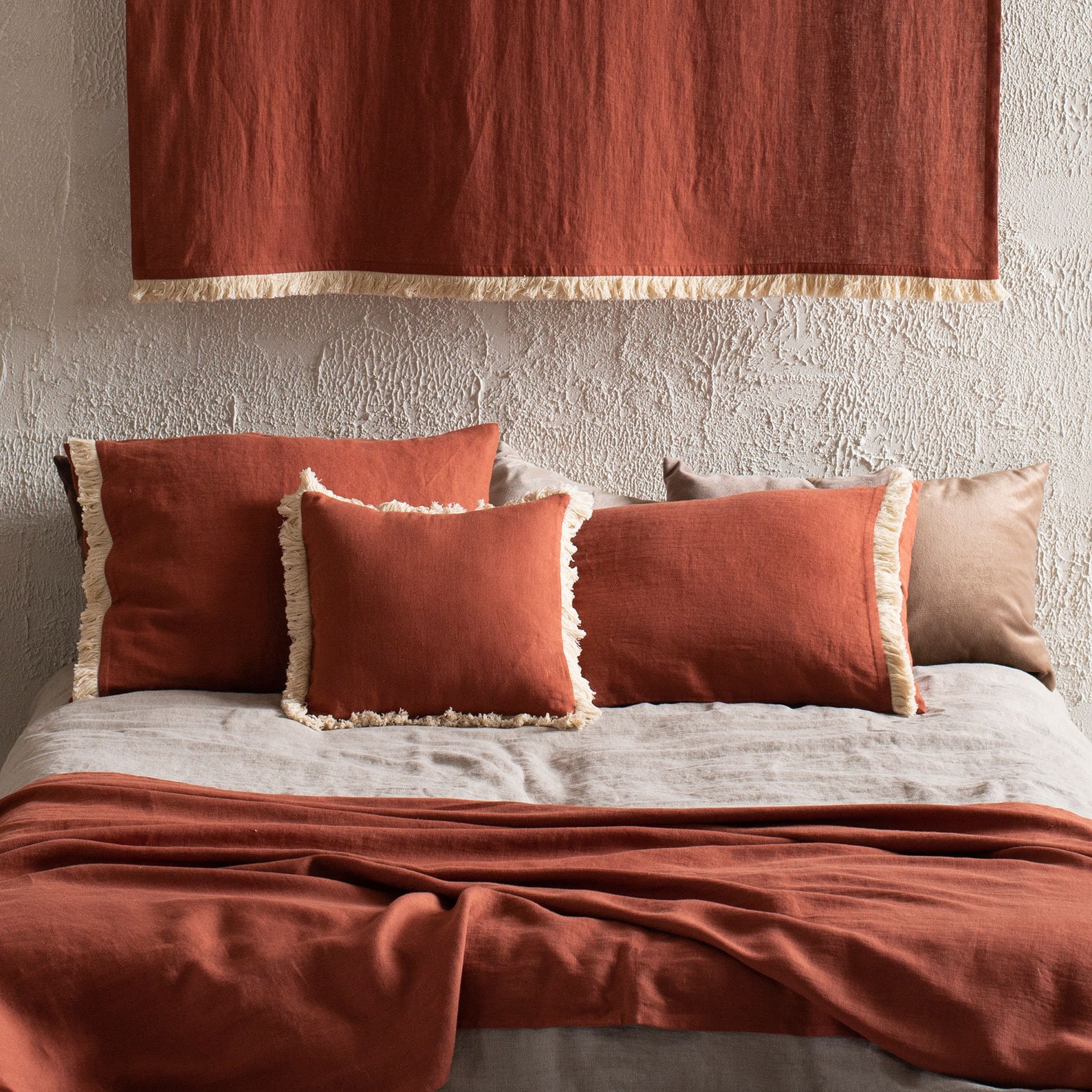 Linen Window Curtains With Fringe Rod Pocket Curtains - Etsy