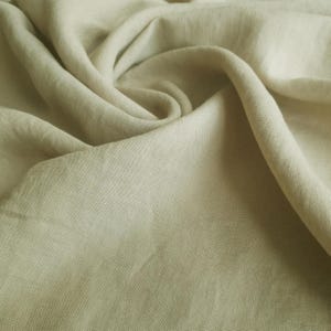 Linen Fabric by the Yard Pale Olive, Muted Green Fabrics by Meter ...