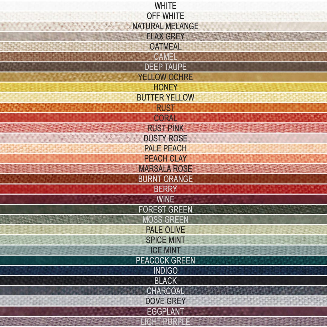 Linen Fabric Samples Set, 34 Soft Linen Color Samples Included, Medium ...