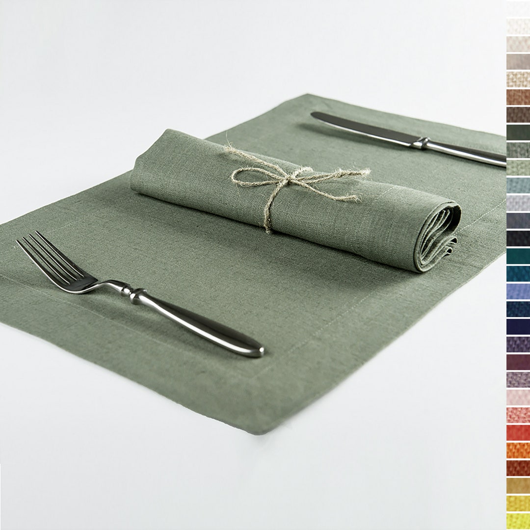 Linen Table Napkins and Placemats, Natural Cloth Napkin and Placemat ...