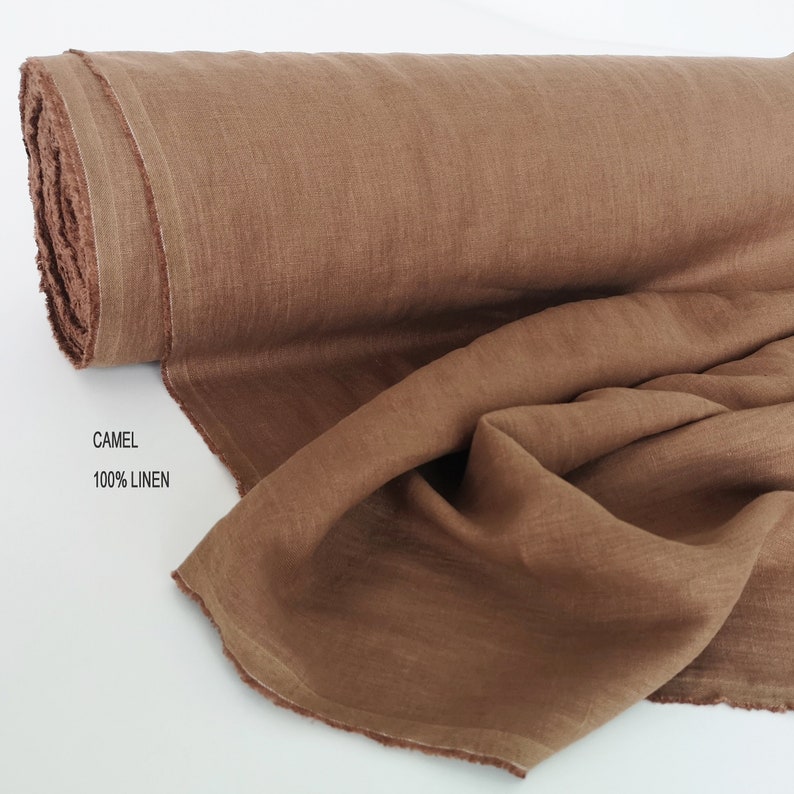 Camel Linen Fabric by the Yard Soft Linen Fabrics Natural - Etsy