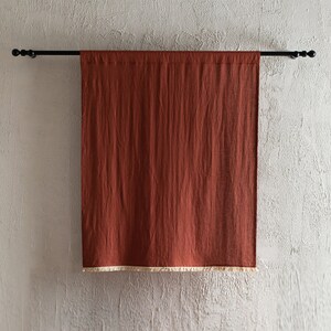 Linen Window Curtains With Fringe Rod Pocket Curtains - Etsy