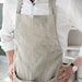 Natural Linen Apron, 30 Colors, Apron With Pockets, Full Apron, Unisex ...