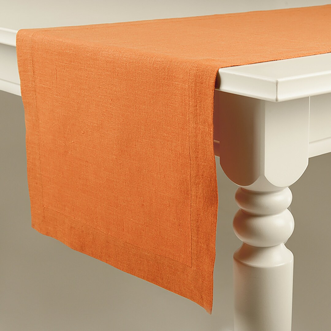 Table Runners in Rust Linen, Orange Table Runner Linen in Various Sizes ...