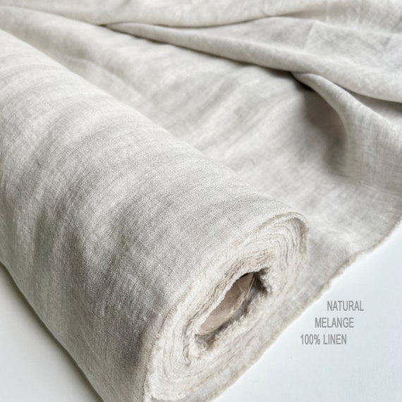 Linen Fabric by the Yard Natural Melange Linen Fabric 30 - Etsy