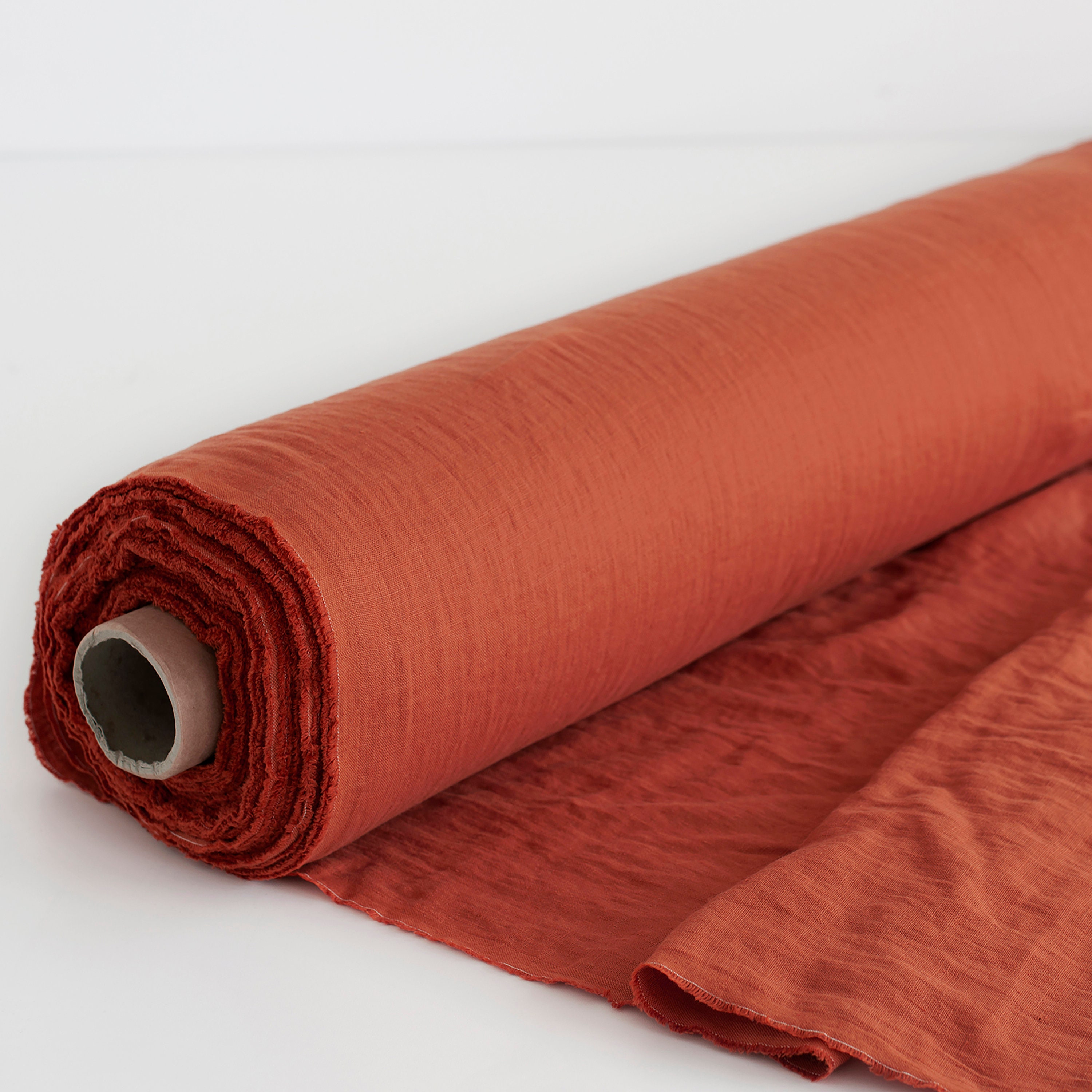 Burnt Orange Linen Fabric by the Yard Soft Linen Fabric - Etsy