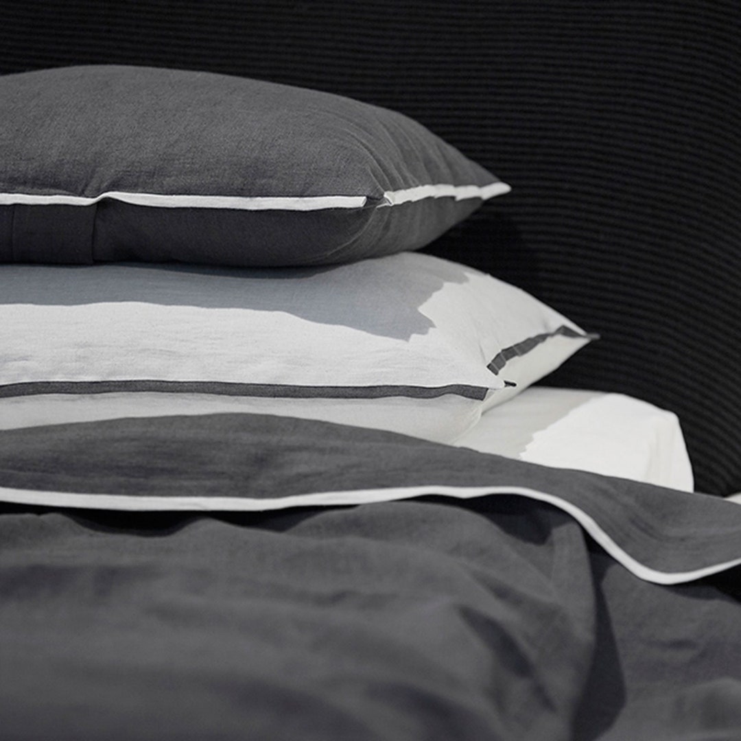 Linen Pillowcase With Border Trim, Custom Linen Pillowcases ...