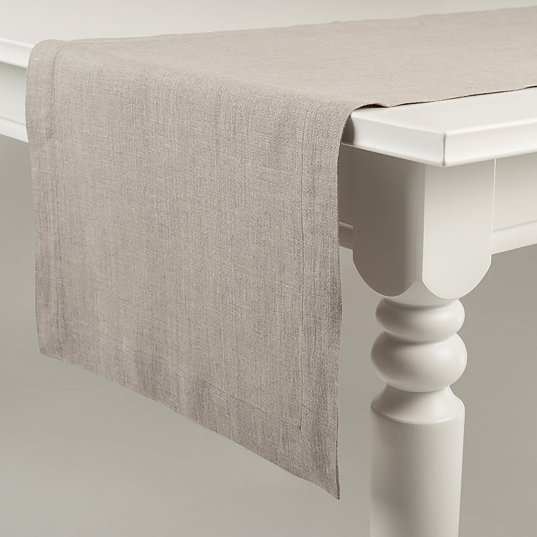 Natural Linen Table Runner Flax Grey, Long and Large Custom Table ...