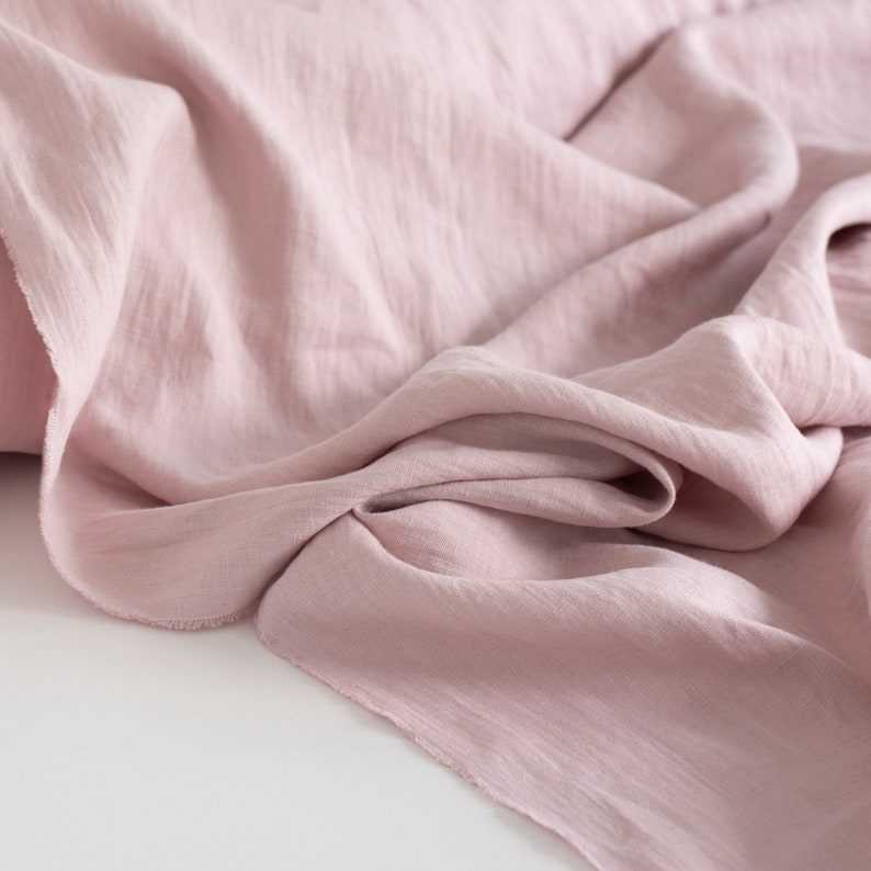 Dusty Rose Linen Fabric by the Yard Light Pink Linen Fabric | Etsy