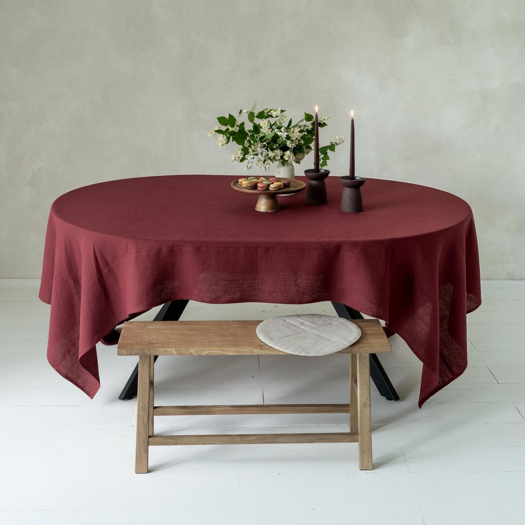Linen Tablecloth Wine, Extra Large Tablecloth, Custom Tablecloths, Deep ...