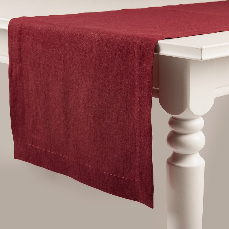 Burgundy Table Runner - Etsy
