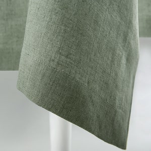 Natural Table Runner, Moss Green Linen Table Runner, Custom Table ...