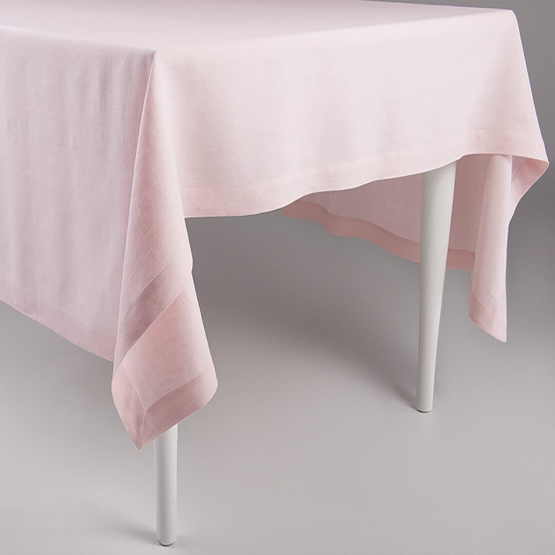 Soft Linen Tablecloth Dusty Rose, Light Pink Tablecloths, Elegant ...