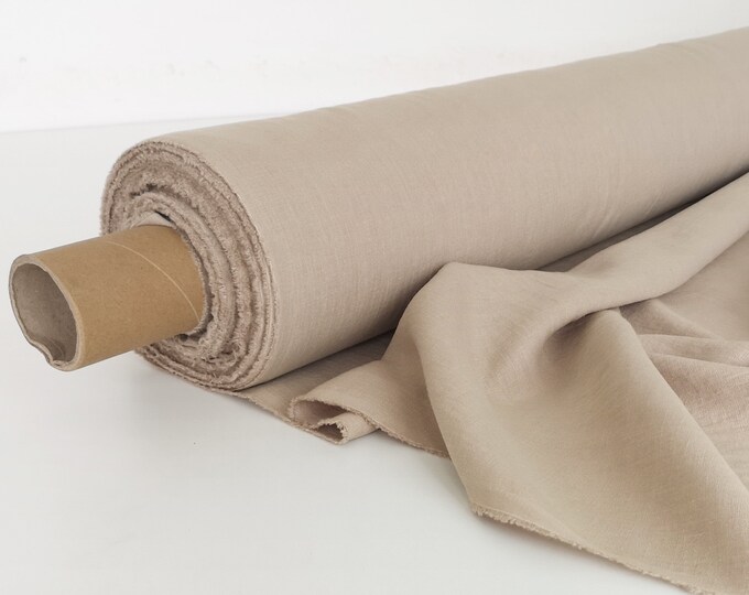Solid Oatmeal Linen Linen by the Yard Perfect for Bedding, Pillowcases ...