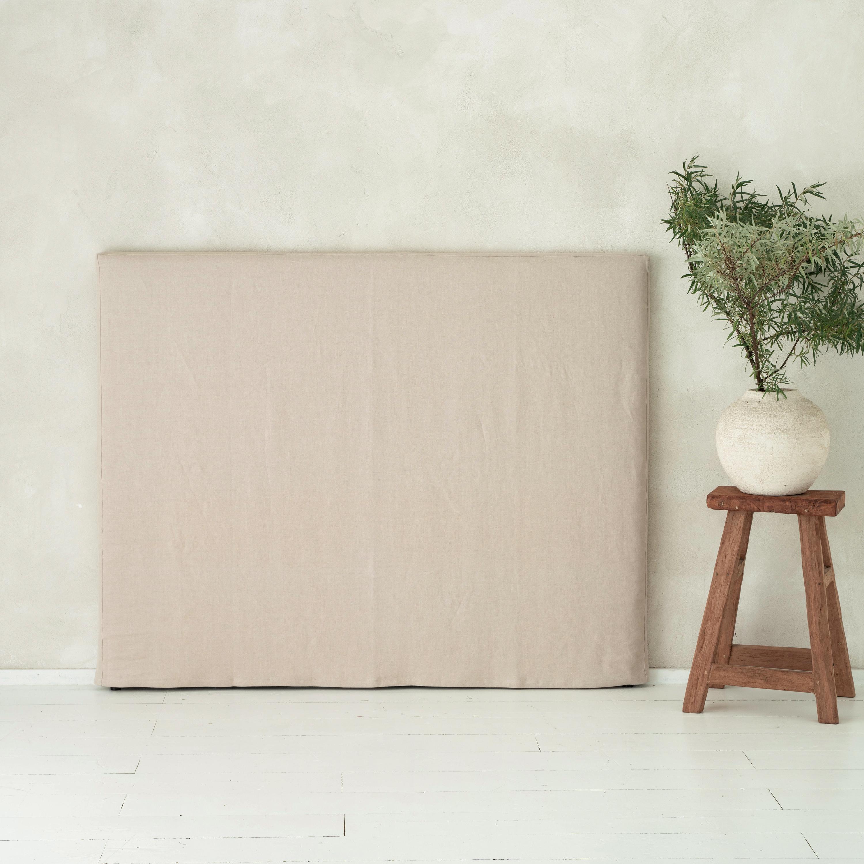 Heavy Linen Headboard Cover, Headboard Slipcover, Natural Head Board ...