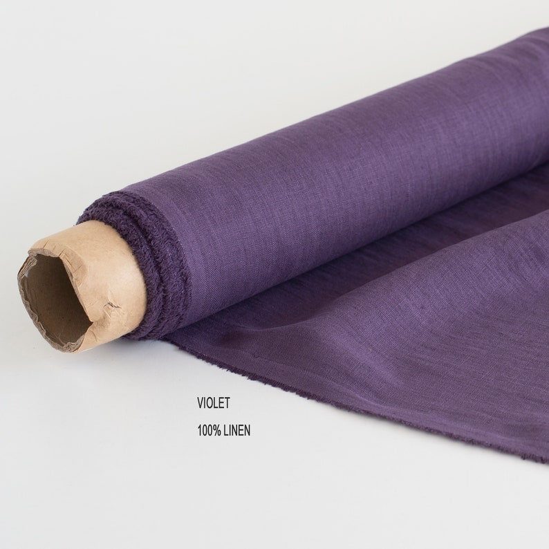 Violet Linen Fabric by the Yard Pure Linen Fabric by Half - Etsy
