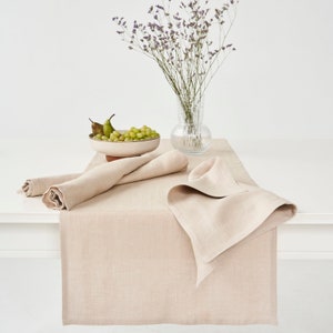 Natural Linen Table Runner Custom Color Table Runners by - Etsy
