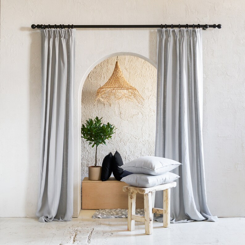 Light Grey Linen Fabric Dove Grey Fabric Pure Linen Fabric | Etsy