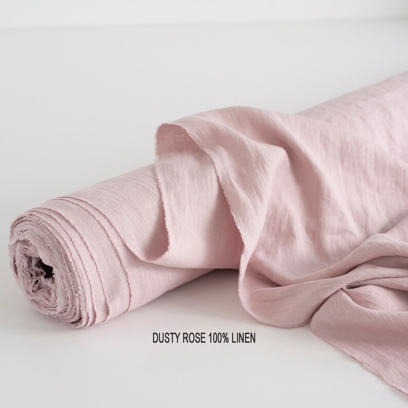 Dusty Rose Linen Fabric by the Yard Light Pink Linen Fabric - Etsy