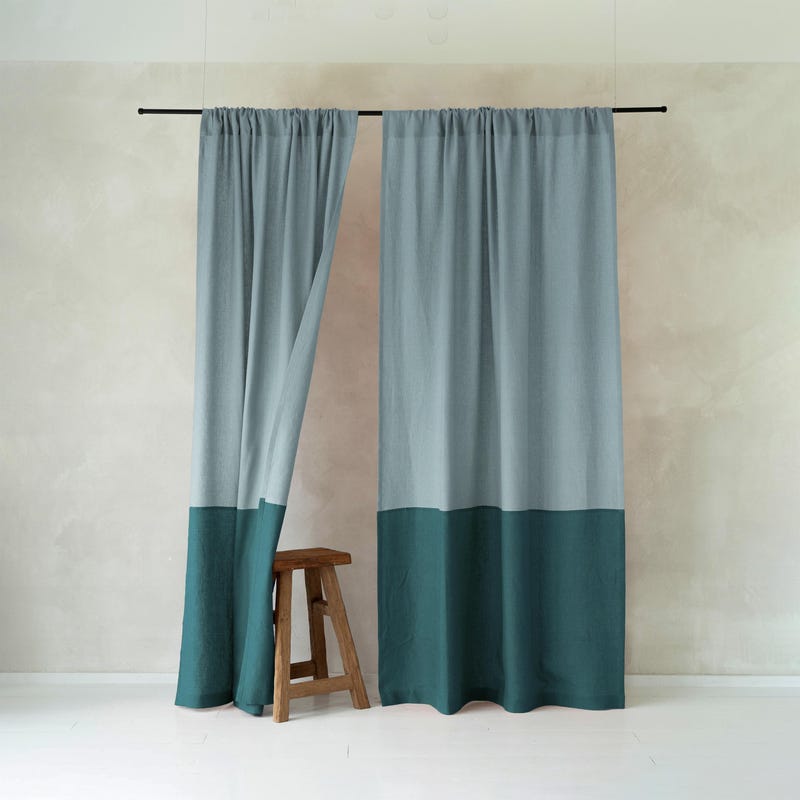 Color Block Curtains - Etsy
