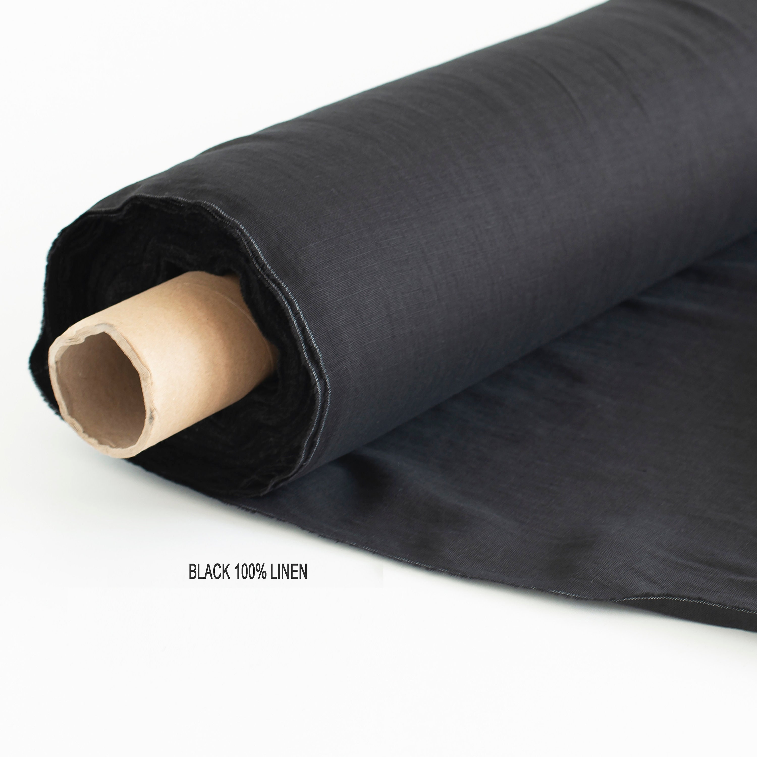 Black Linen Fabric Black Fabric by the Yard Black Fabric for - Etsy