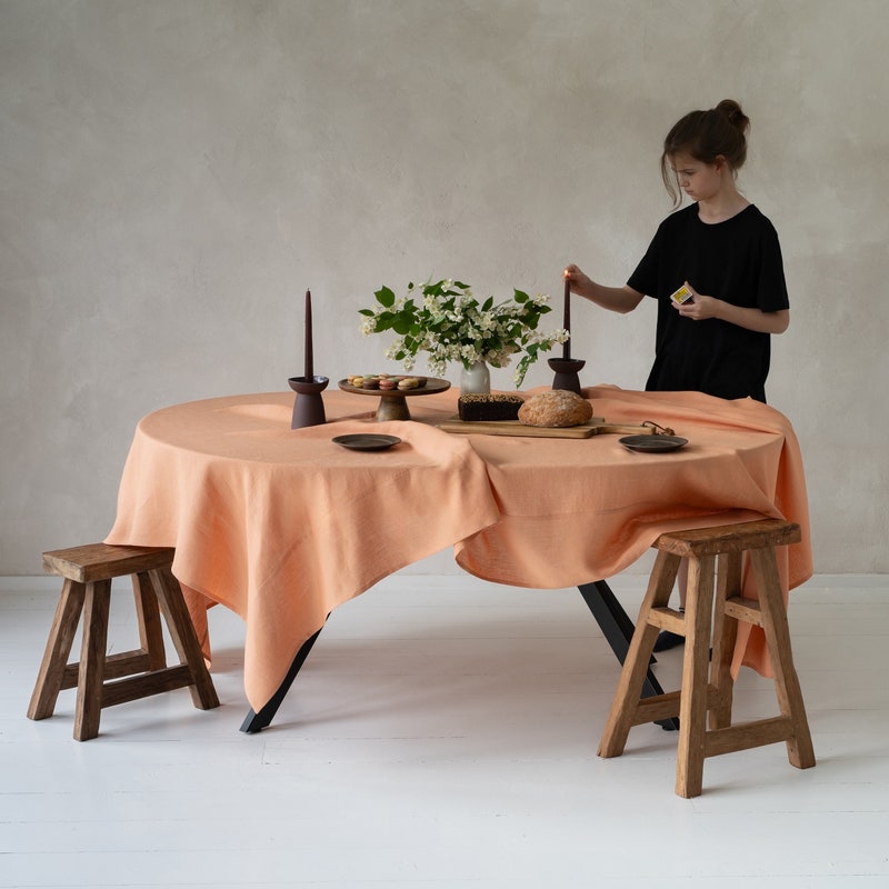 Peach Tablecloth - Etsy