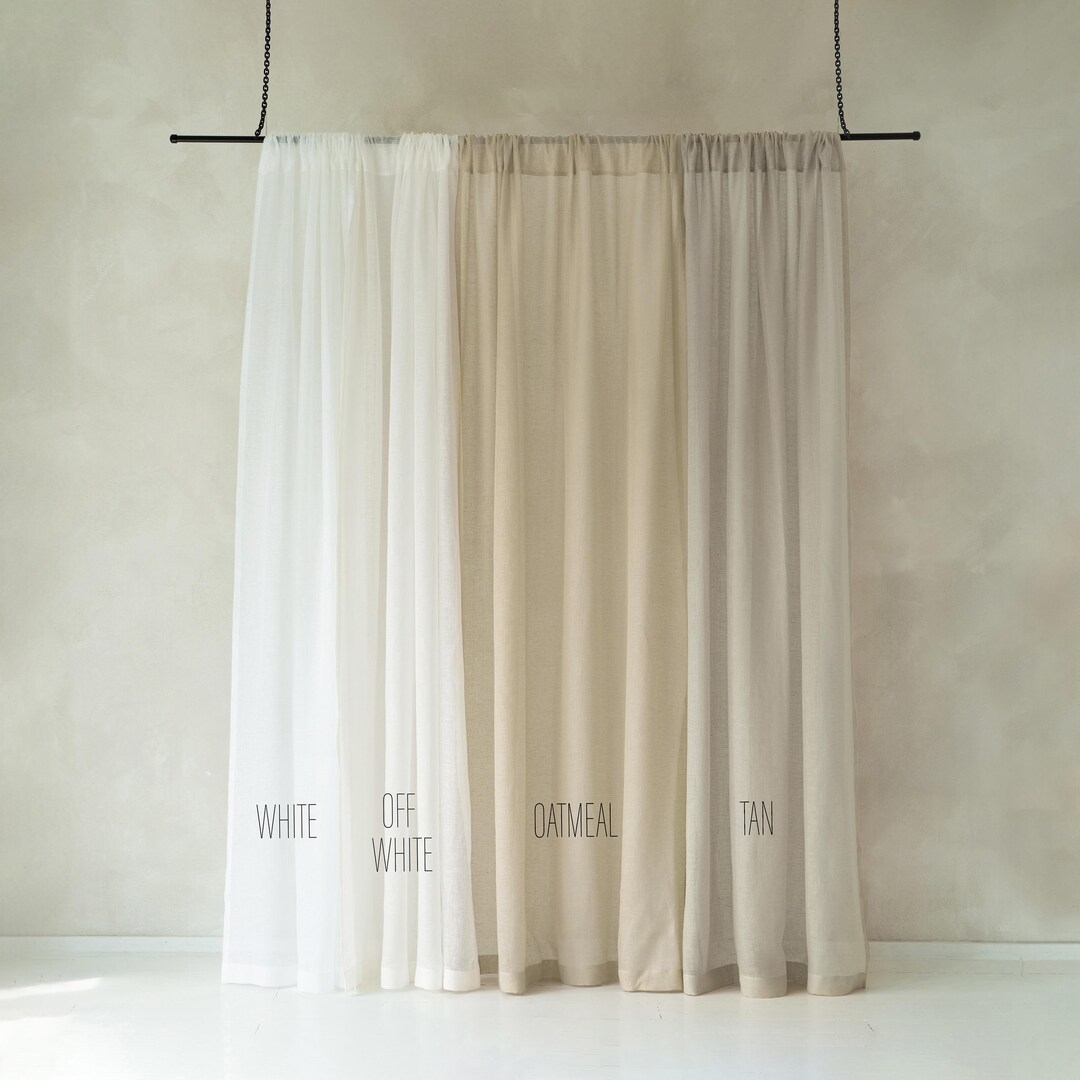 Rod Pocket Linen Curtain, Sheer Linen Window Curtains With Rod Pocket ...