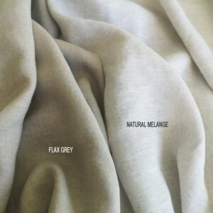 Linen Fabric by the Yard, Natural Melange Linen Fabric, 30 Colors, Pure ...