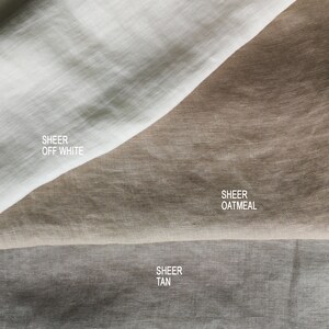 Sheer Linen Fabric Samples, 8 Colors, Natural Lightweight Linen Fabric ...