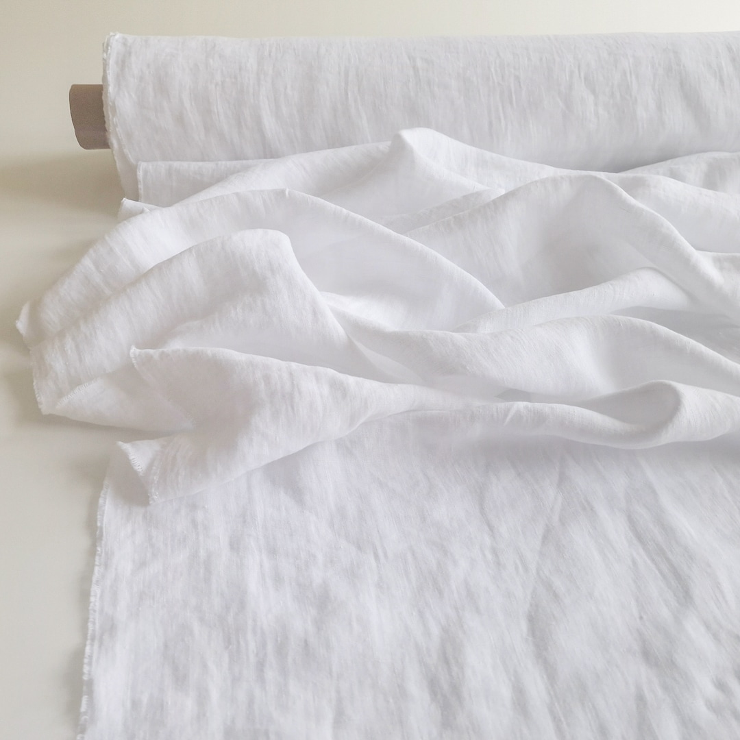 White Linen Fabric by the Yard, Soft White Linen Fabric for Clothing ...