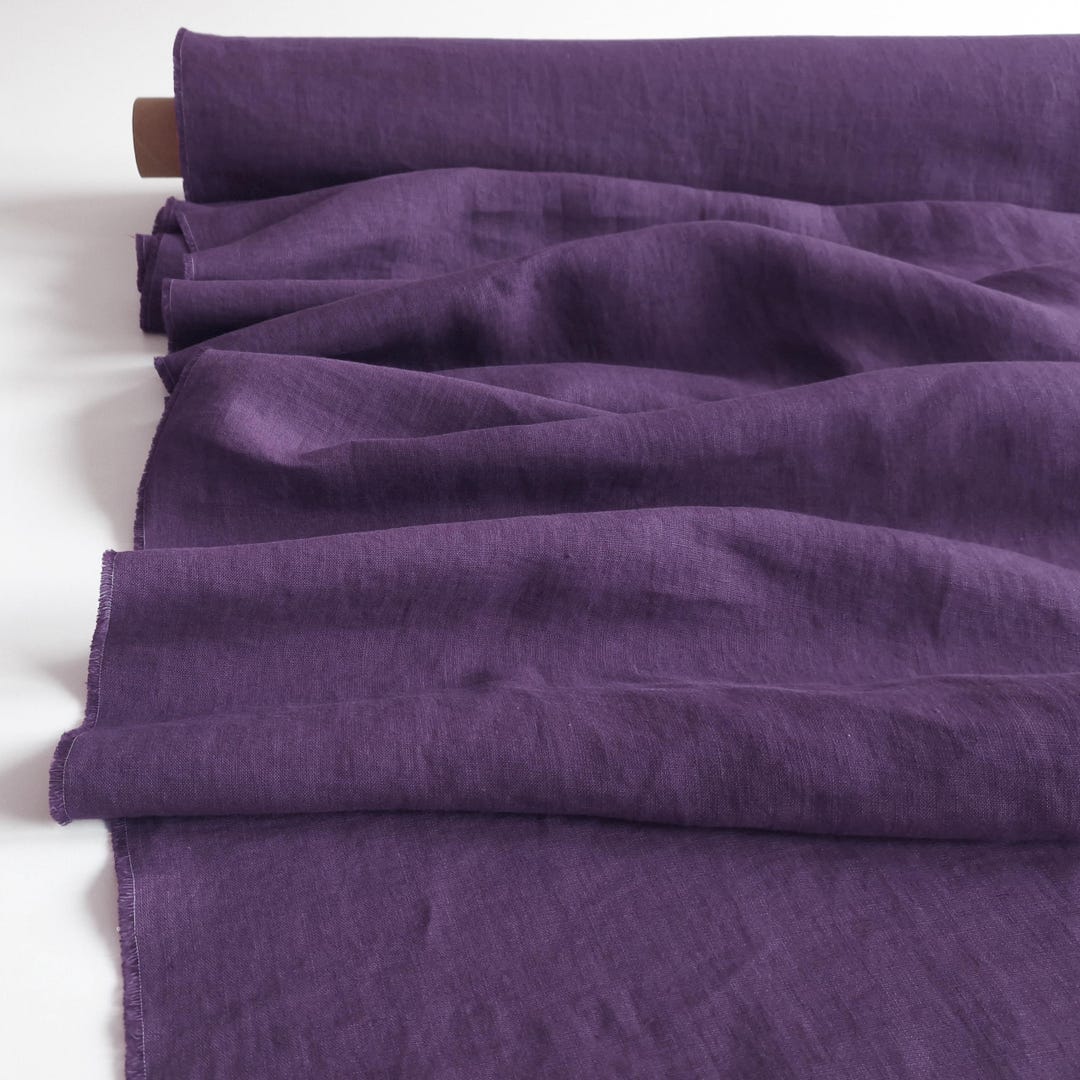 Violet Linen Fabric by the Yard, Purple Linen Fabric, Natural Fabrics ...