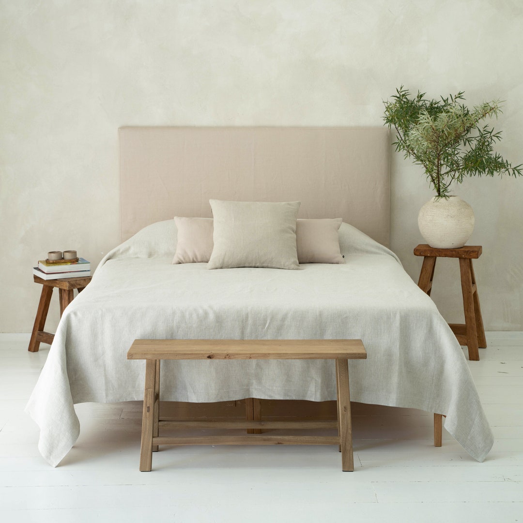 Linen Bedspread in Various Colors, Natural Coverlet, Large Linen ...