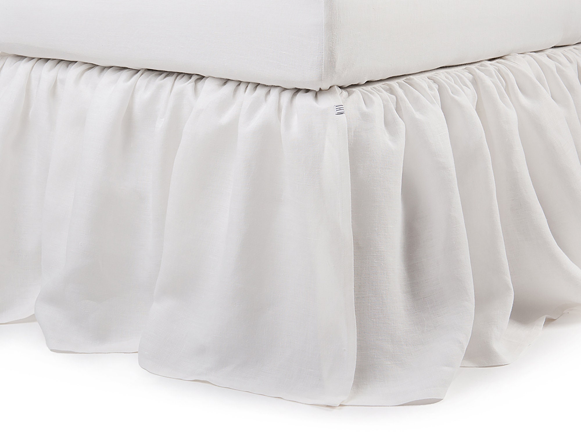 Handmade linen dust ruffle 30 colors Slpit coners gathered | Etsy