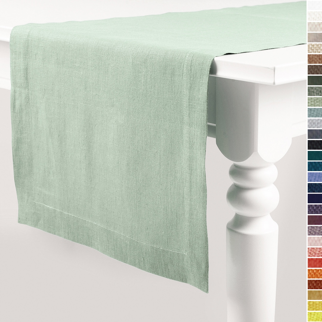 Custom Table Runner in Many Sizes and Colors, Linen Table Runners Sage ...