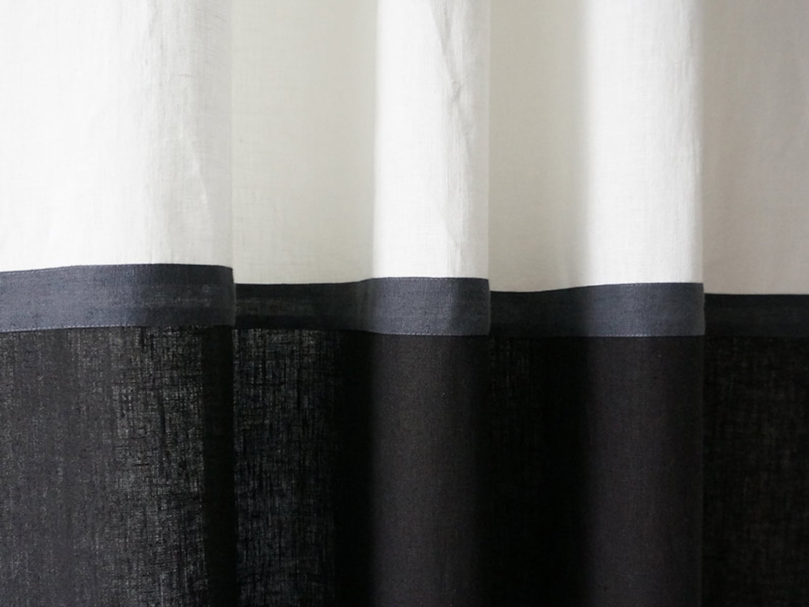 Linen curtains Color block curtains Black and white curtains | Etsy Linen curtains Color block curtains Black and white curtains | Etsy