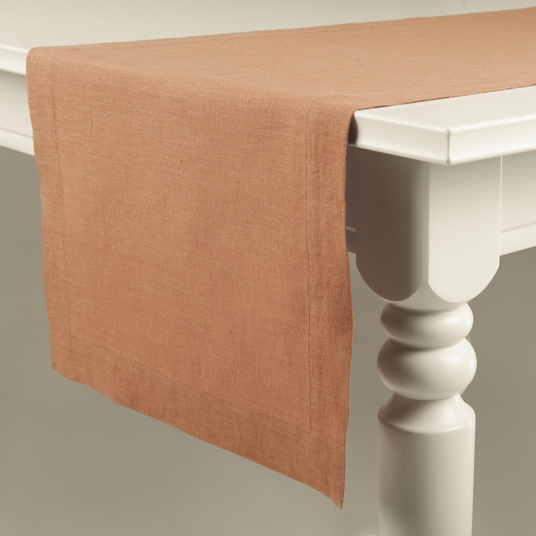 Modern Table Runners, Brown Linen Table Runner, Sizes Small to Extra ...