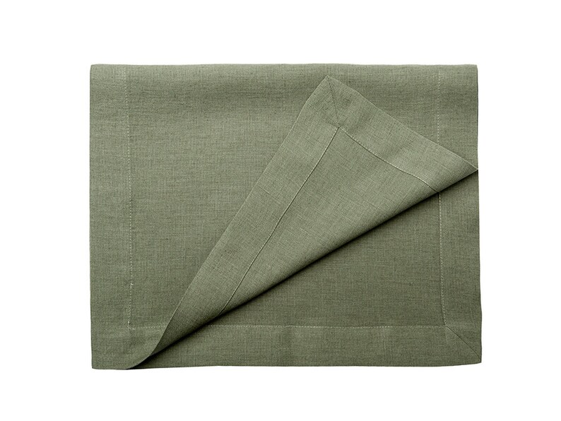 Natural Table Runner Moss Green Linen Table Runner 30 - Etsy