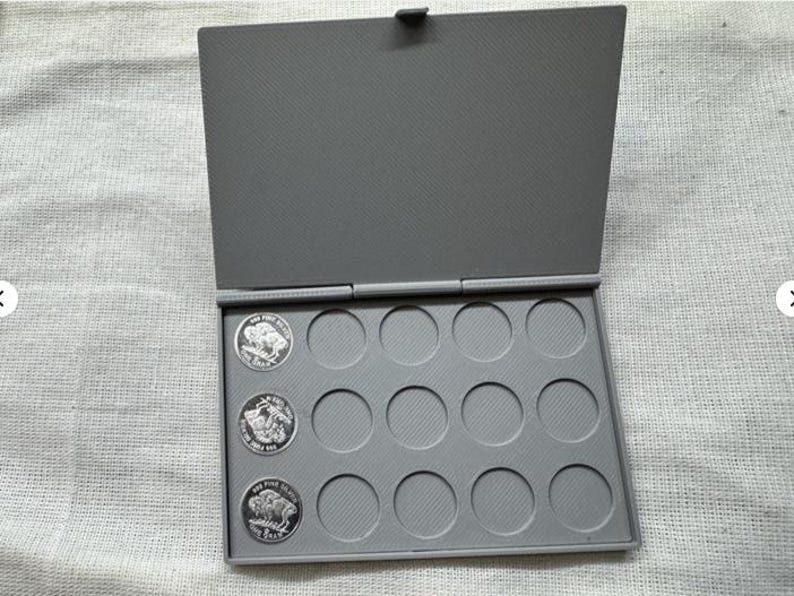 3D Printed Silver Bullion Storage Case for Circular 1 Gram Silver Bars ...