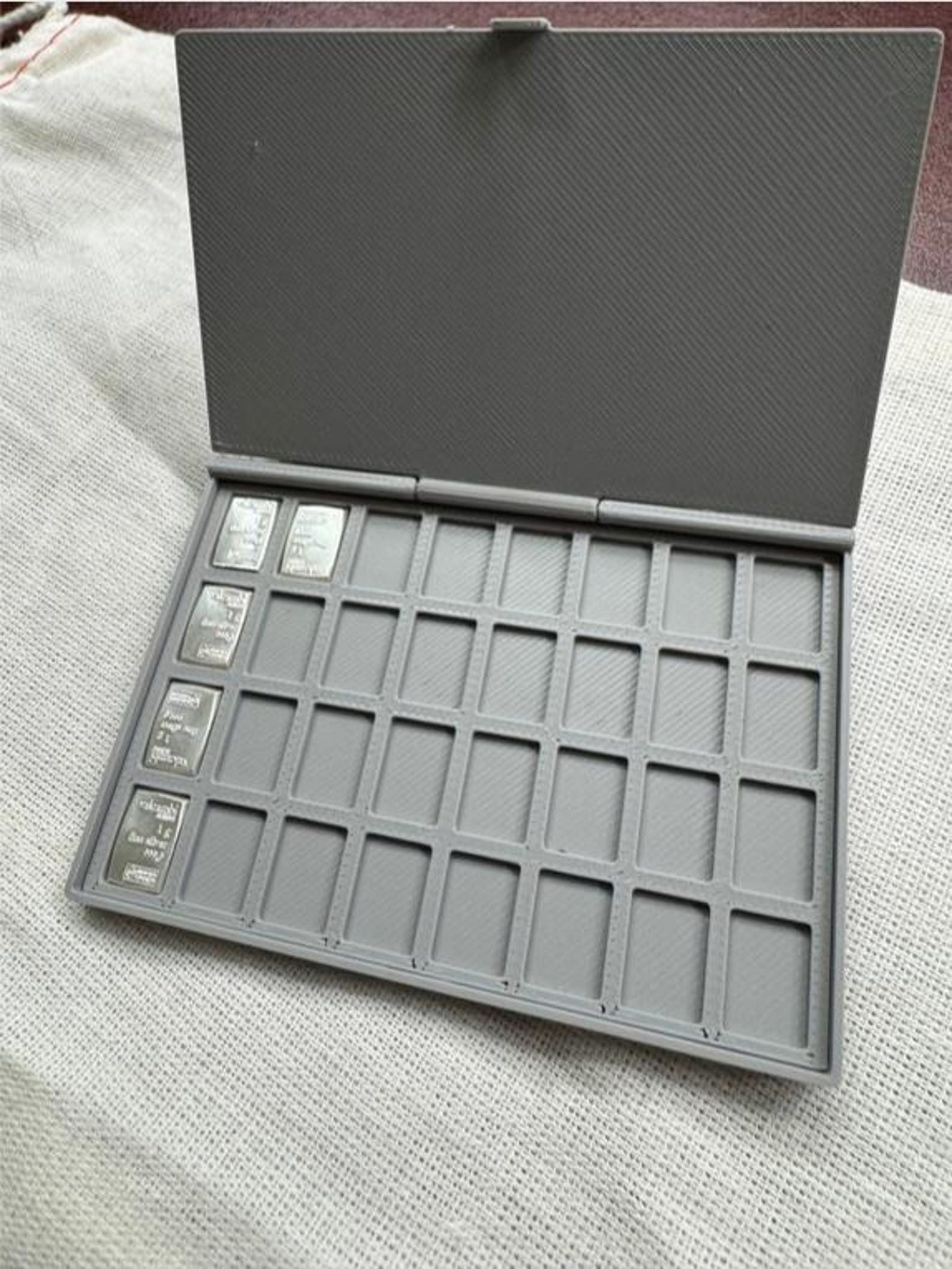 3D Printed Silver Bullion Storage Case for Valcambi 1g Bars ( Holds 32 ...